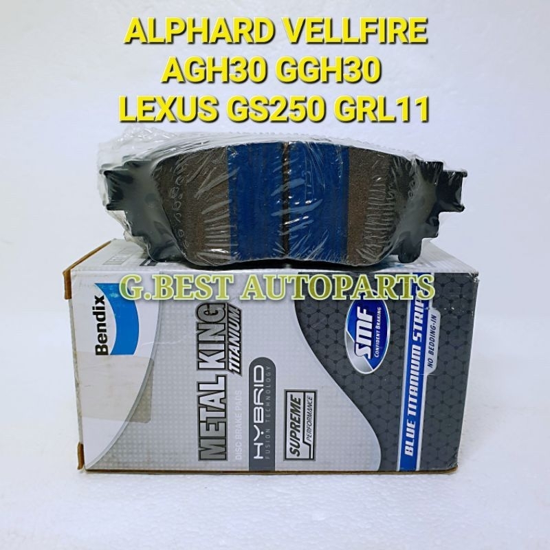 BENDIX REAR DISC BRAKE PAD ALPHARD VELLFIRE AGH30 GGH30 LEXUS GS250 ...