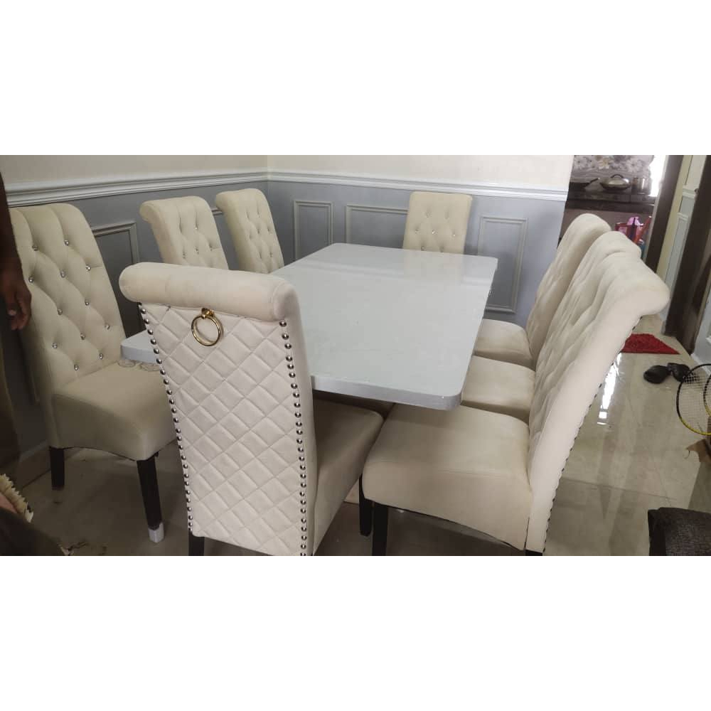 Hight Back Chesterfield Dining Set Marble Table [Ready Stock] | Shopee ...
