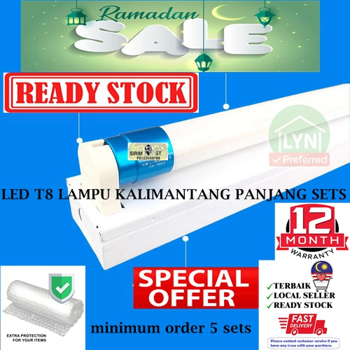 T8 LED Tube 4 Feet Lampu Kalimantan LED SIRIM 30W Lampu Kalimantang LED + HIGH BODY LED CASING ...