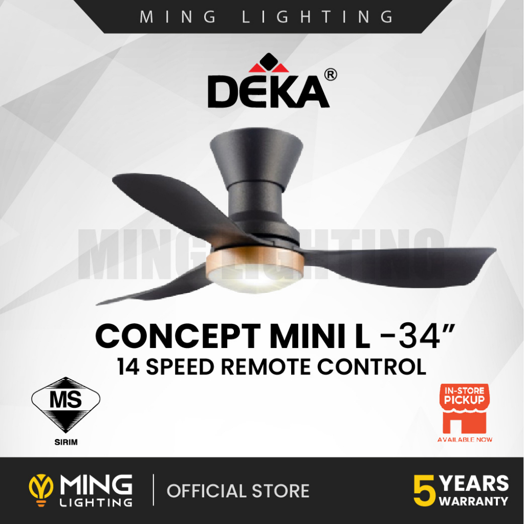 (Sirim) DEKA Concept Mini LED Ceiling Fan Remote Control 7+7 Speed ...