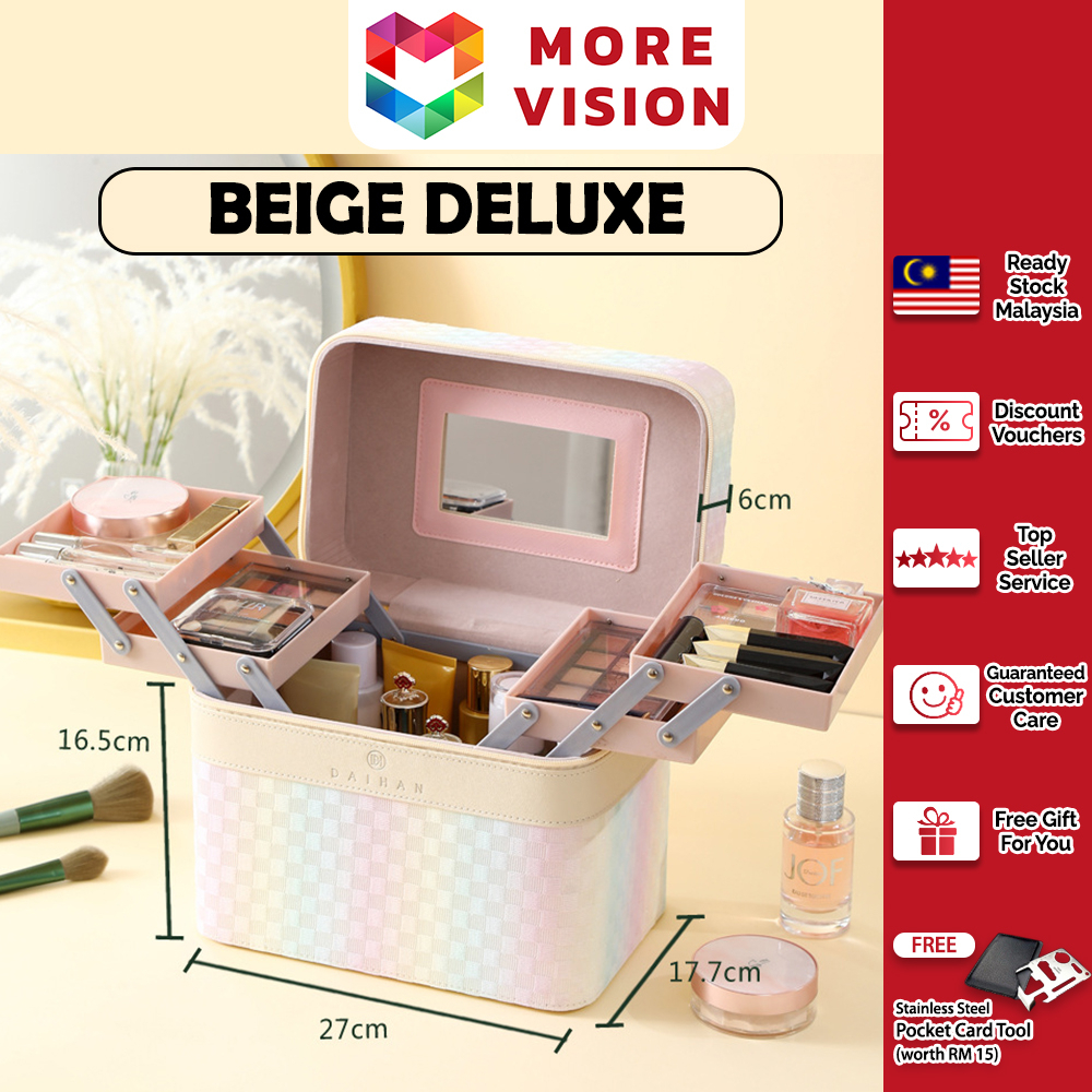 Makeup Box Bag Organizer Portable Cosmetic Multi-layer Tray Storage ...