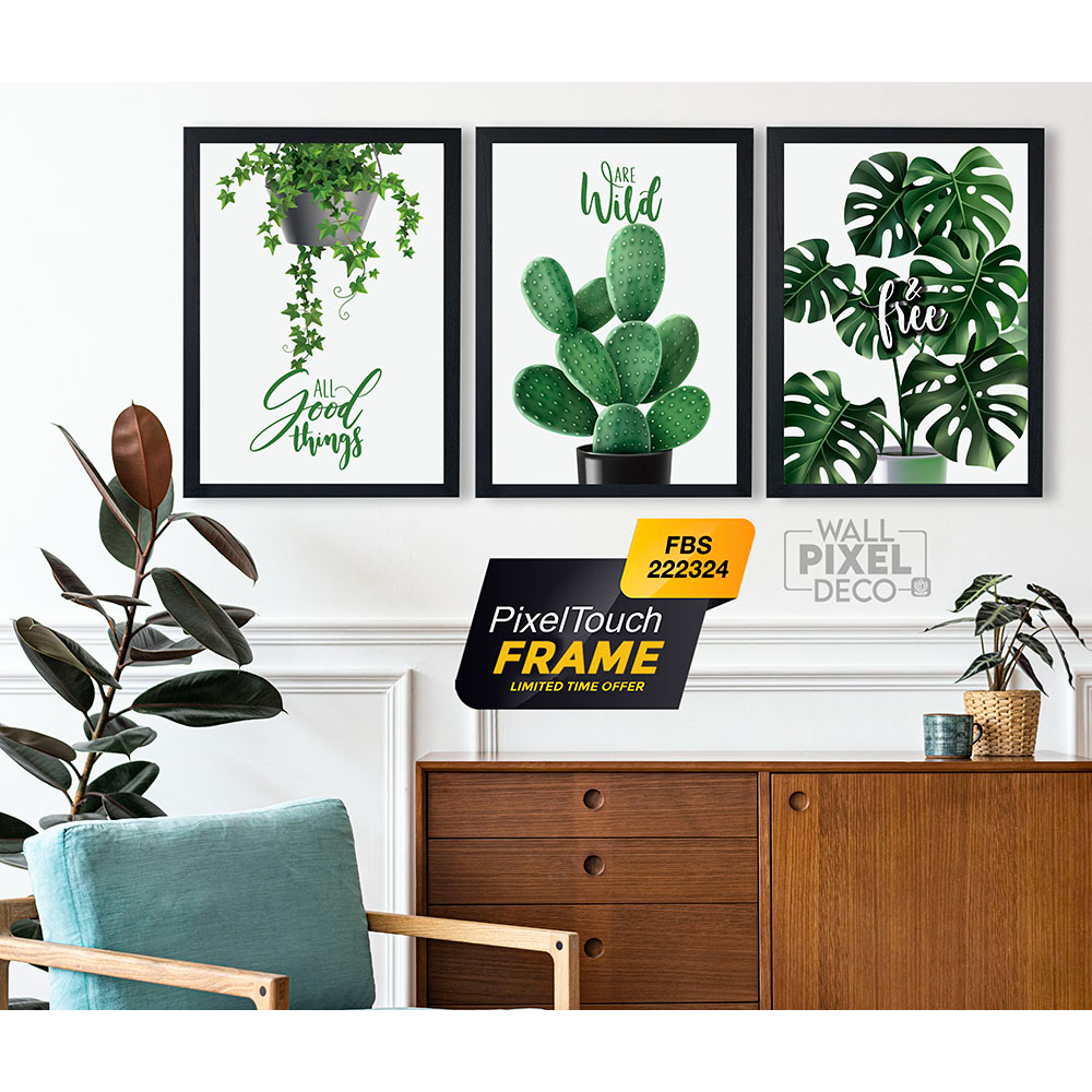 A3 Poster Frame Home Decor 3in1 Green Leaf Cactus Modern Style Hiasan ...