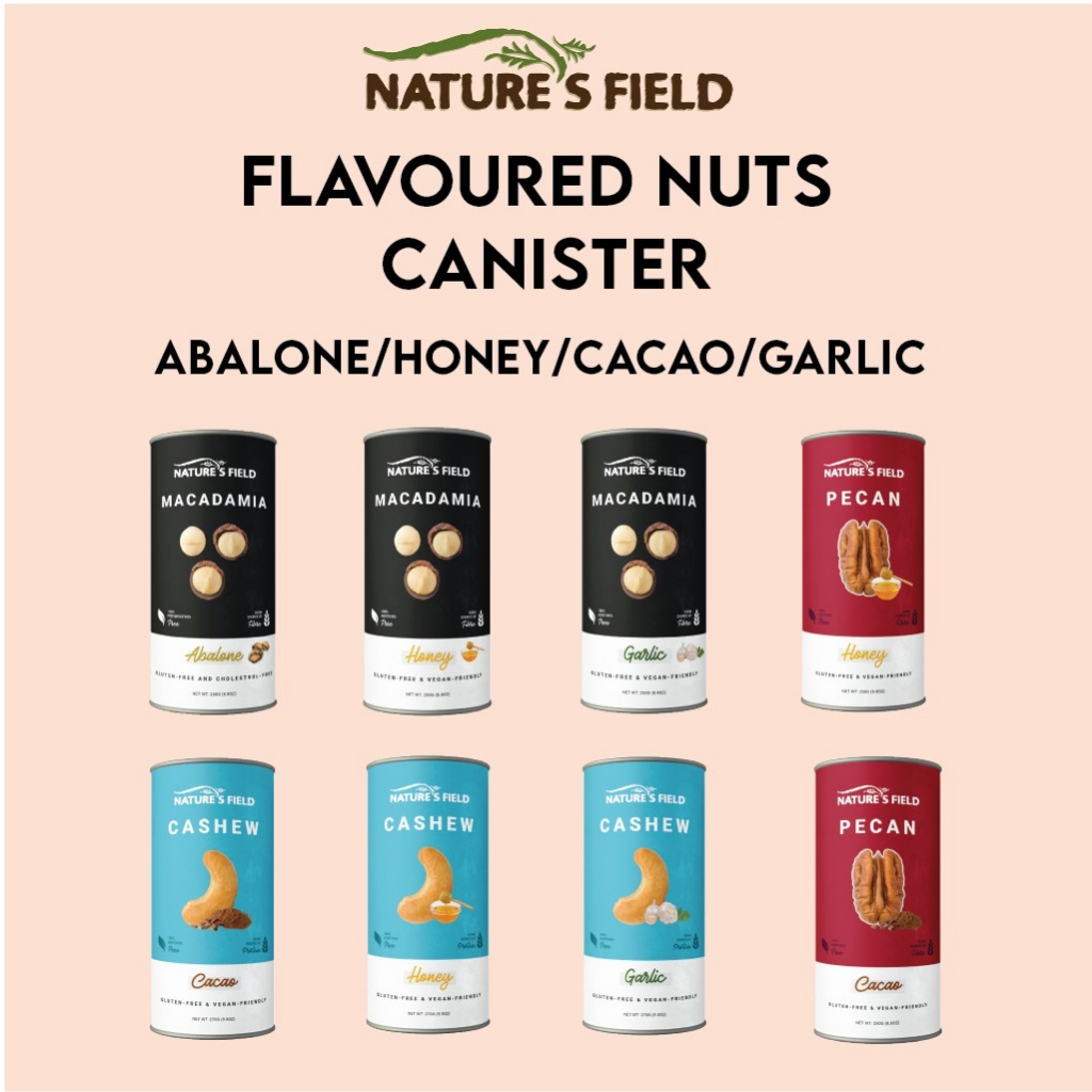 Abalone/Garlic/Honey/Cacao Flavoured Nuts Canister | Shopee Malaysia