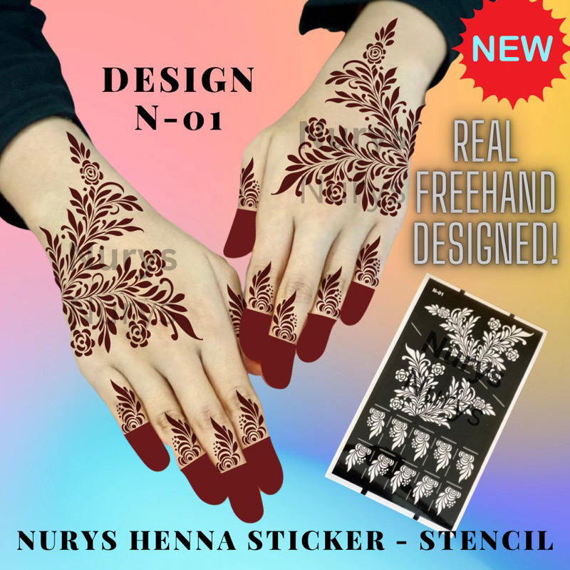 READY STOCK🔥 BORONG STICKER INAI PENGANTIN - DESIGN LATEST STICKER INAI ...