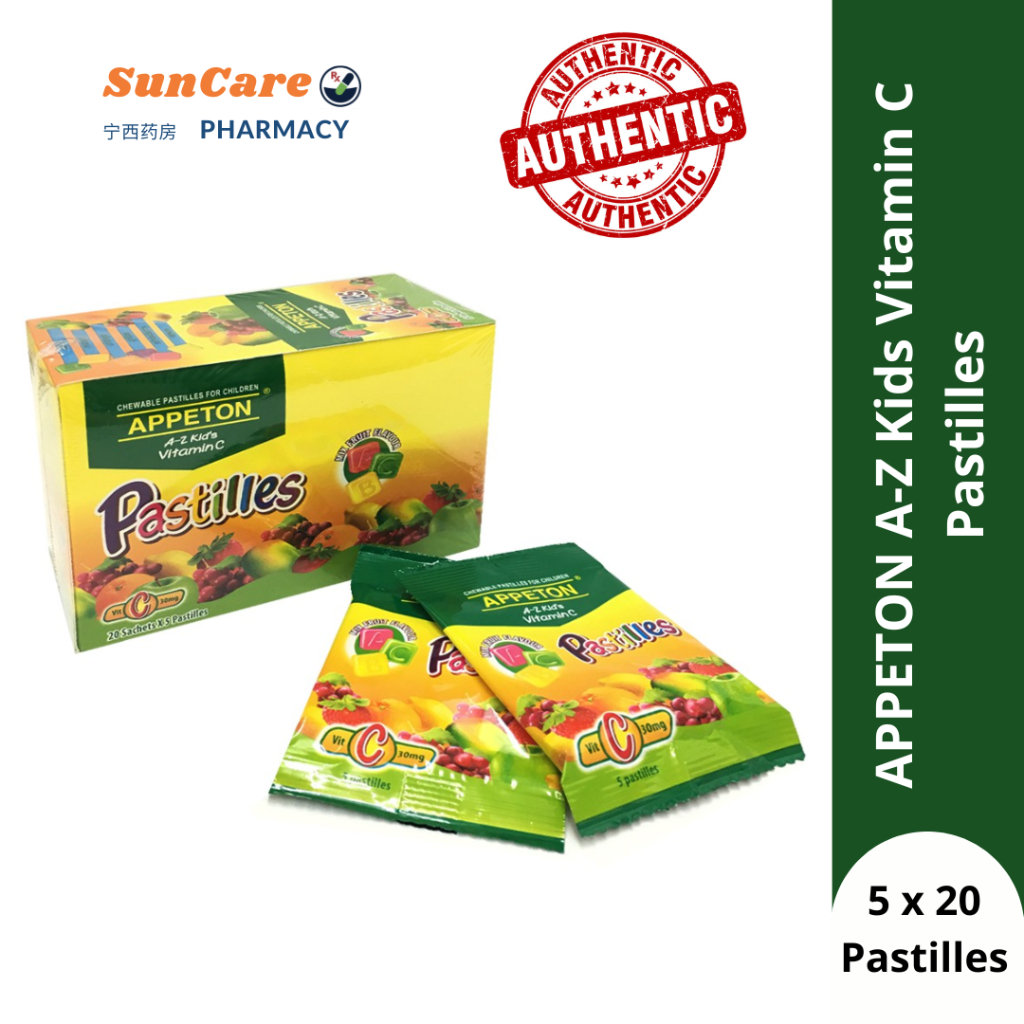 APPETON A-Z Kids Vitamin C Pastilles (5's x 20 Sachets) (Exp date: 24 ...