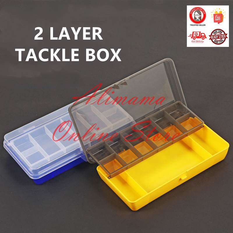 Fishing Tackle Boxes Double Layer Deck Fishing Lure Bait Hook Tackle ...