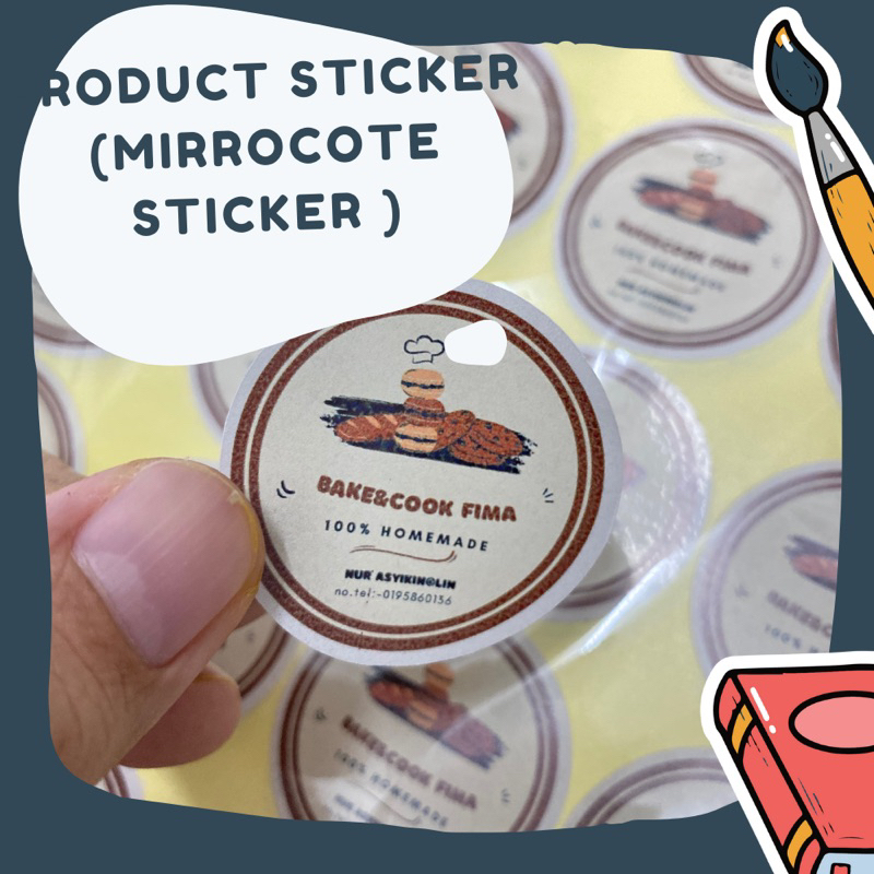 Product Sticker (Mirrocote Sticker) Free design | Shopee Malaysia