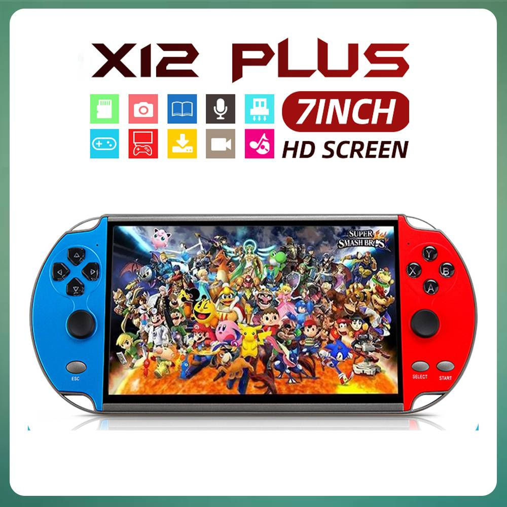 2023 New X12 Plus double-rocker game console 7-inch high-definition ...
