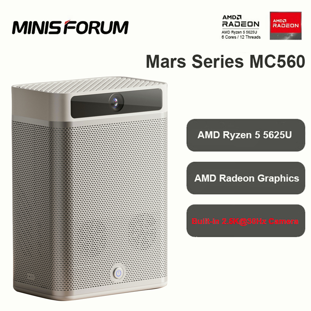 MINISFORUM MC560 MINI PC AMD Ryzen 5 5625U Windows 11 With QHD Camera Speaker DDR4 16GB 512GB ...