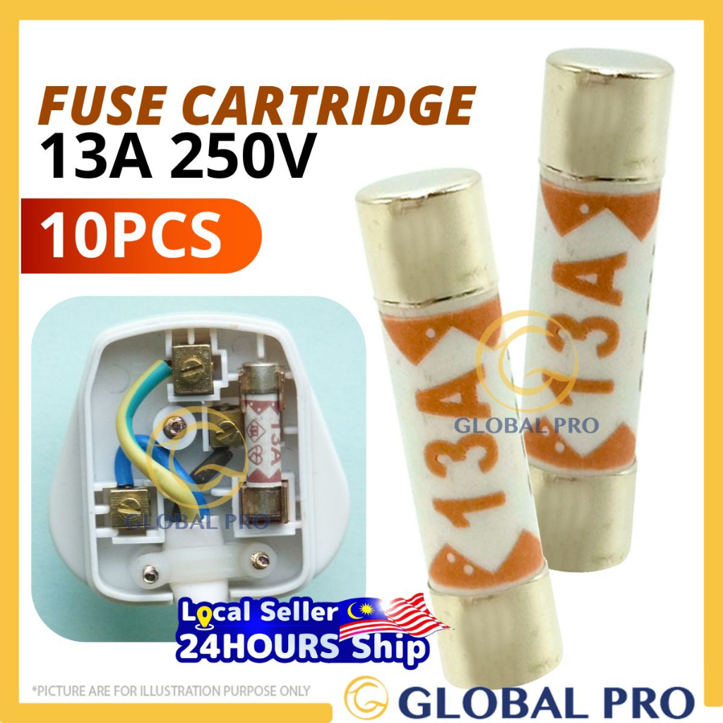 [10 PCS] 13A Top Fuse Ceramic Fuse Durable Domestic Fuses Plug Top ...