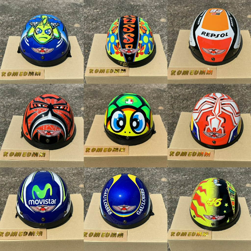 100%ORIGINAL III Helmet half Cut Helmet TURTLE/SHARK 46 /MARQUEZ/VALE ...