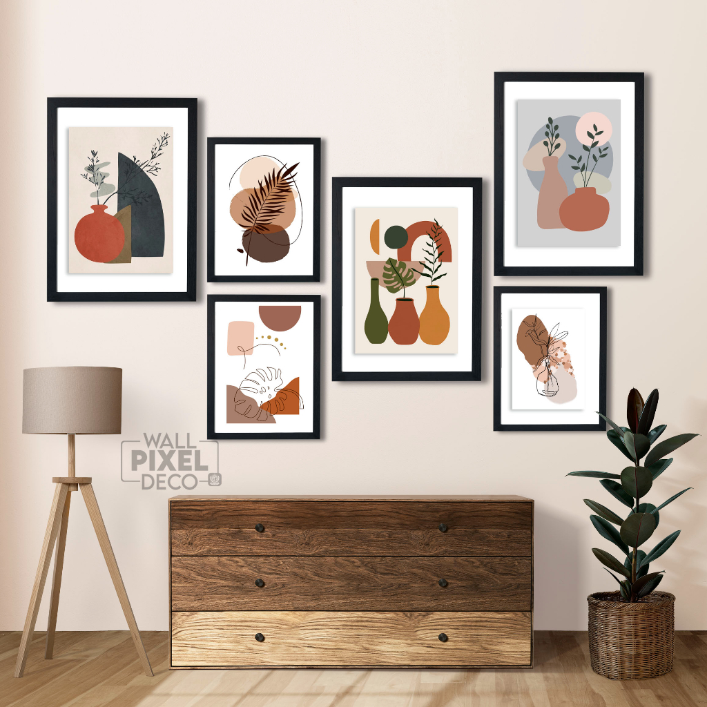 Frame Home Decor Dining Poster Earth Tone Modern Classic Style Hiasan ...