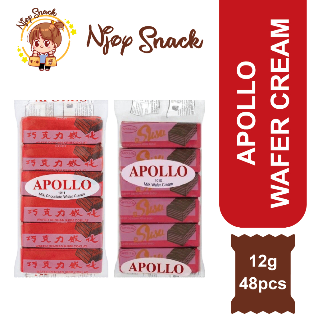 12g x 48's APOLLO WAFER CREAM (MILK CHOCOLATE / MILK) | Shopee Malaysia