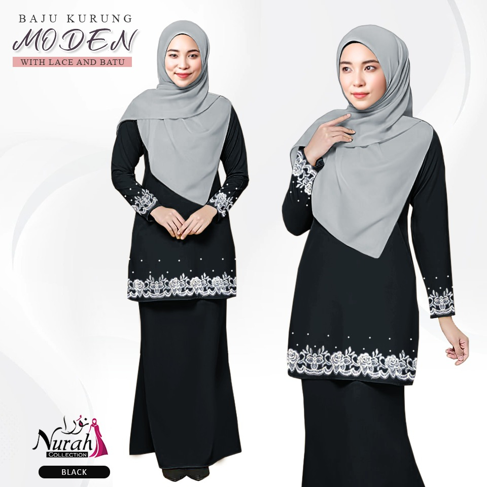 New Stylish Baju Kurung With front Lace New Arival Raya 2024 | Shopee ...