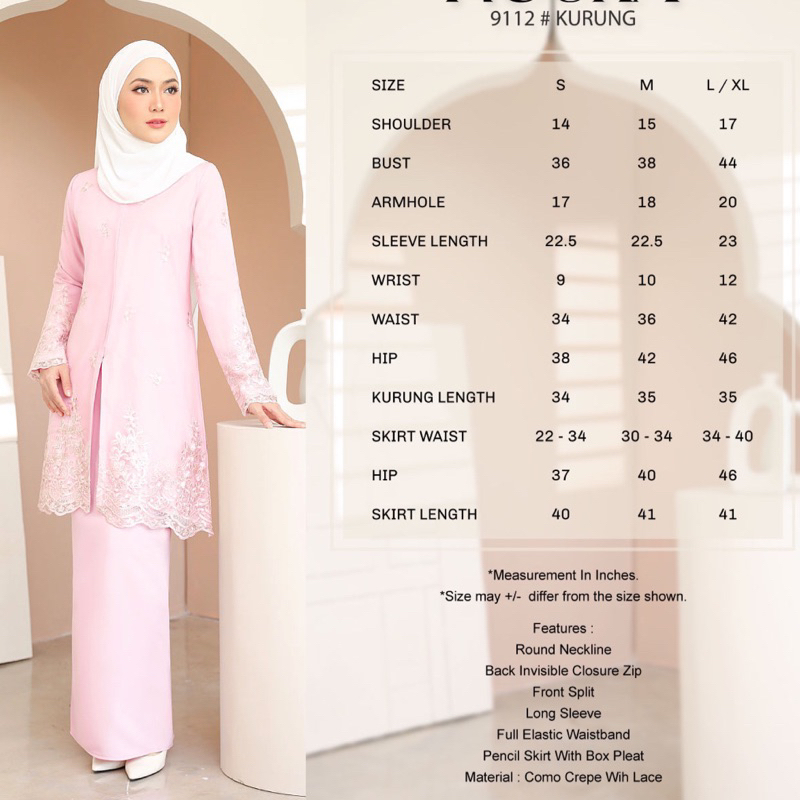 (S-XL) PINK / PEACH / DUSTY PINK TEMA BAJU KURUNG DRESS BRIDESMAID ...
