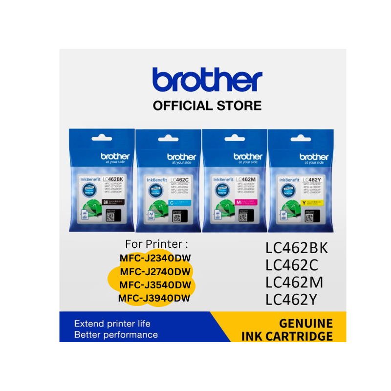 Brother LC462 LC462XL Original Ink Cartridge - BLACK CYAN MAGENTA ...