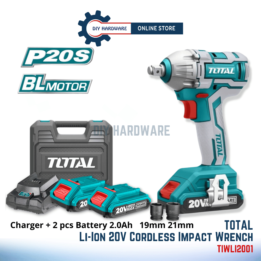 TOTAL Li-Ion 20V Cordless Impact Wrench TIWLI2001/ TIWLI2038 | Shopee ...