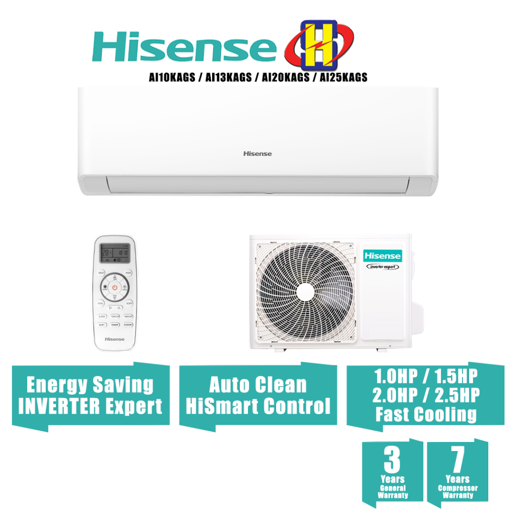 [Free Delivery] Hisense Air Conditioner (1.0HP - 2.5HP) R32 Inverter ...