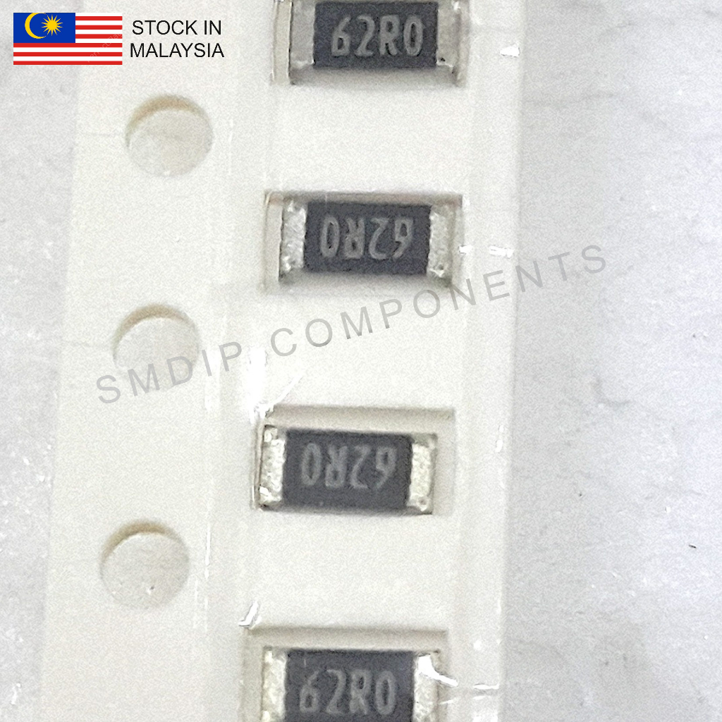 10 PCS Yageo 62R ±1%, 1206 SMD Resistor (62R0) | Shopee Malaysia