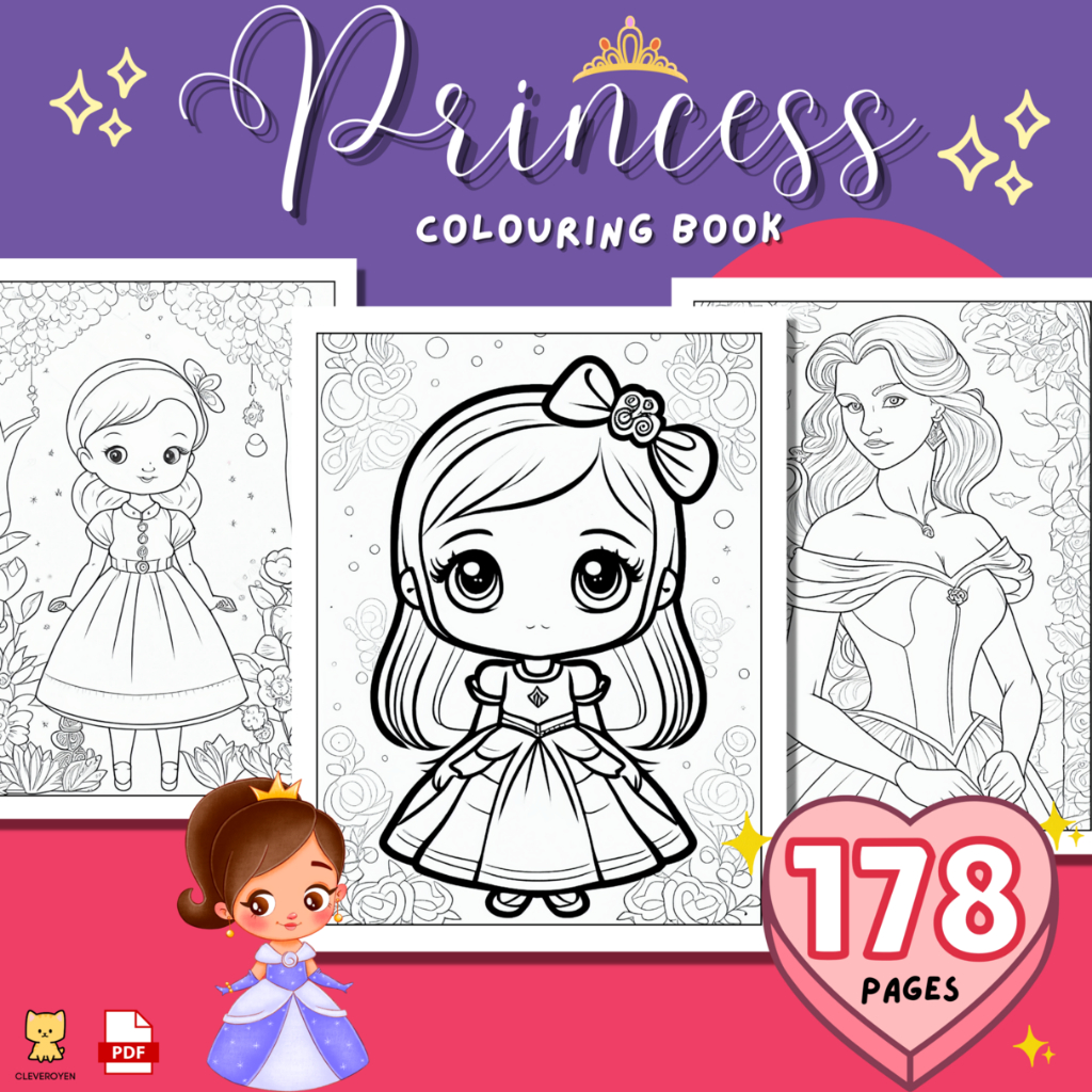 [PDF] Princess Colouring Book for Kids and Adults (178 Pages) | Shopee ...