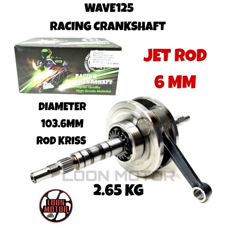WAVE125 RACING CRANKSHAFT JET ROD 6MM - STRONGER CHARACTER | Shopee ...