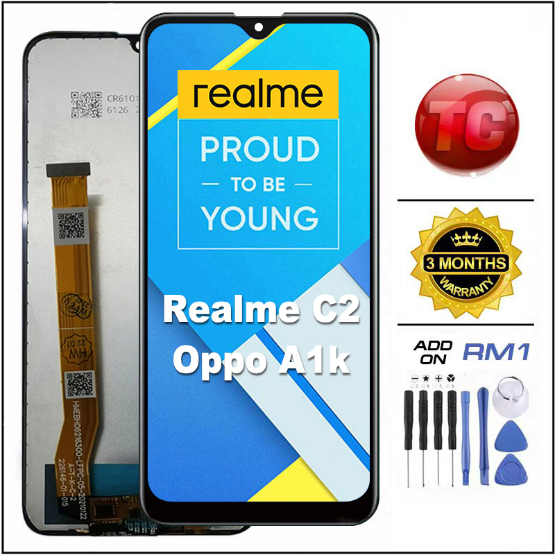 LCD REALME C2/ OPPO A1k Compatible For Original Glass Touch Screen ...