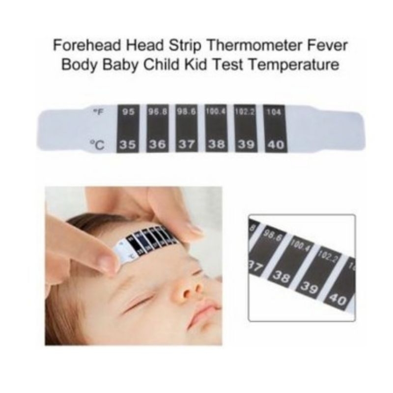 FOREHEAD THERMOMETER STRIP FEVER THERMOMETER ADHESIVE STRIP FOR BABY ...