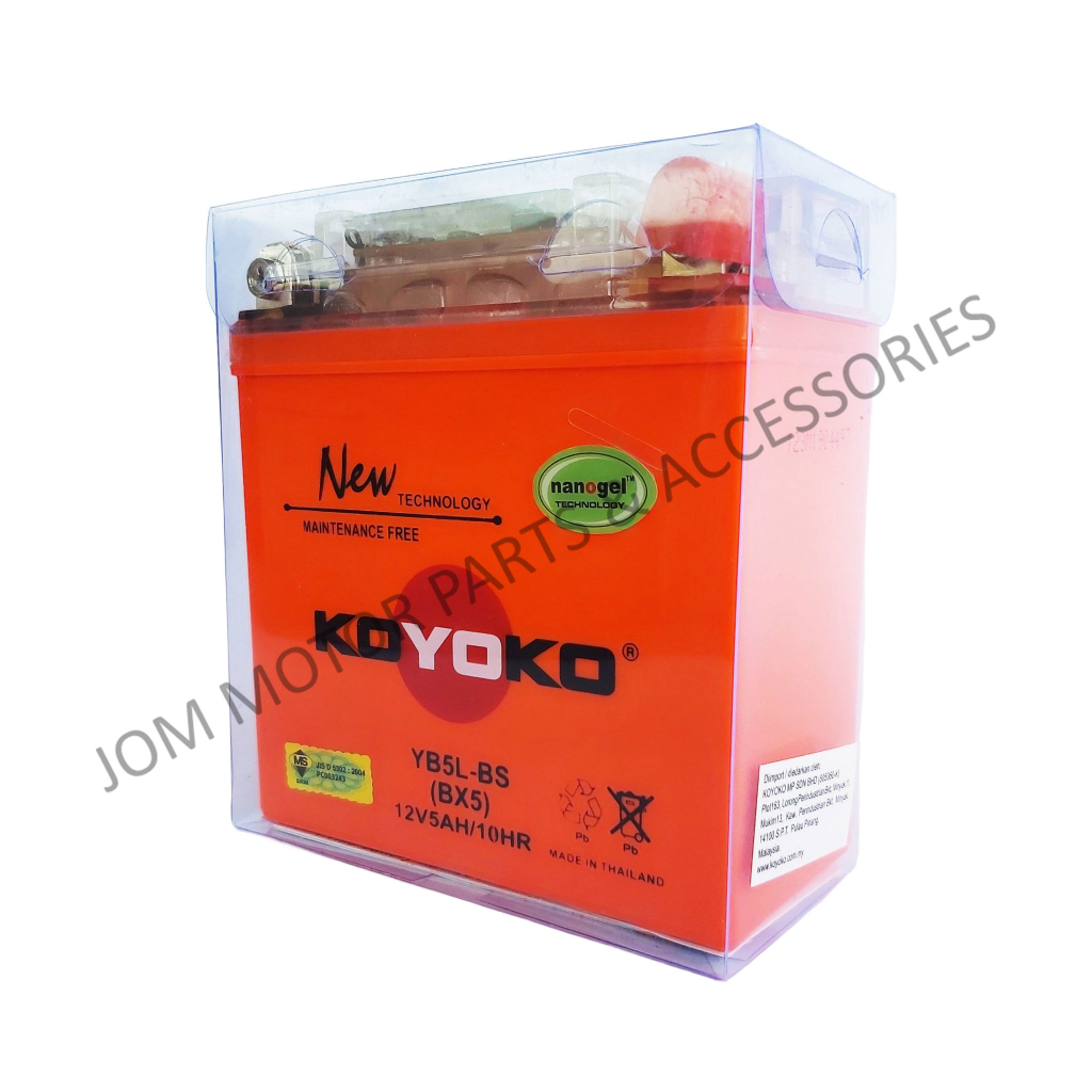 【KOYOKO】YB5L-BS Nanogel Motorcycle Battery Bateri Motor YAMAHA LC135(V1 ...