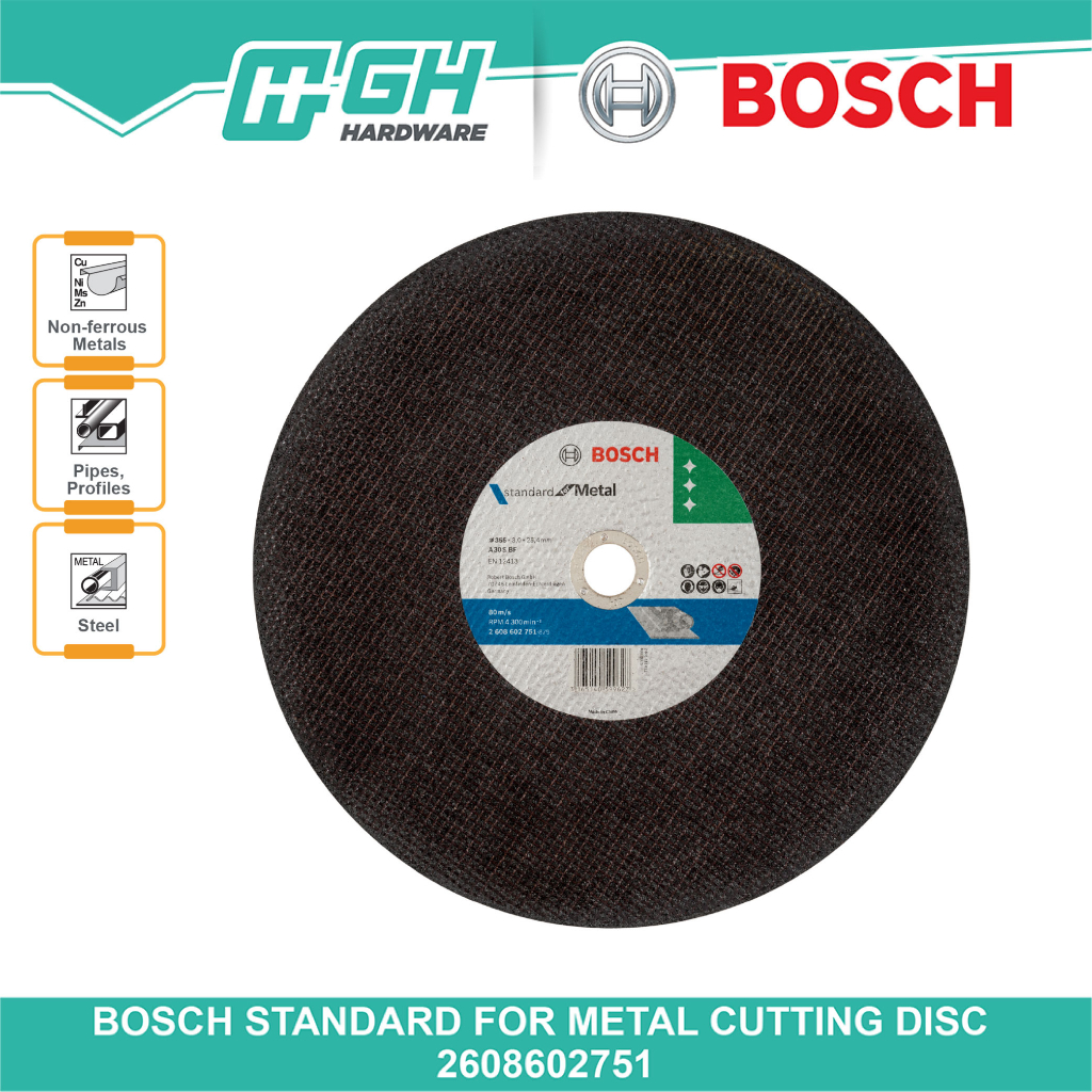 [ GH HARDWARE ] BOSCH Standard For Metal Cutting Disc - Piece -14 inch ...