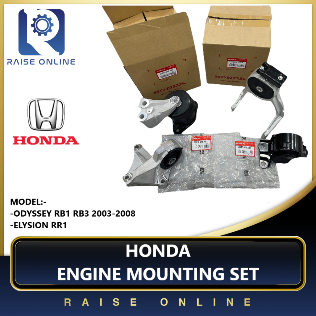 100% GENUINE HONDA JAPAN - 1 SET 4PCS - ENGINE MOUNTING KIT - HONDA ODYSSEY 2.4 RB1 RB3 2003 ...