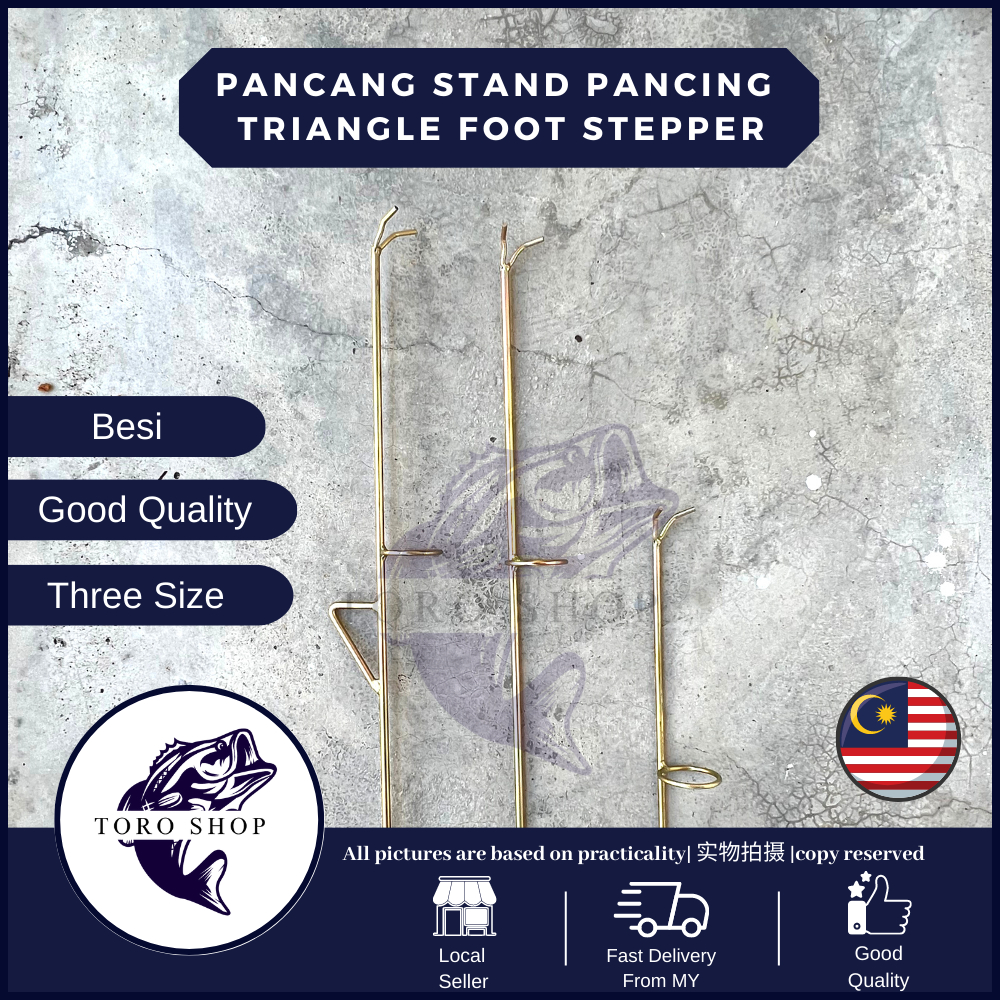 READY STOCK PANCANG STAND PANCING BESI FISHING ROD HOLDER TRIANGLE FOOT ...