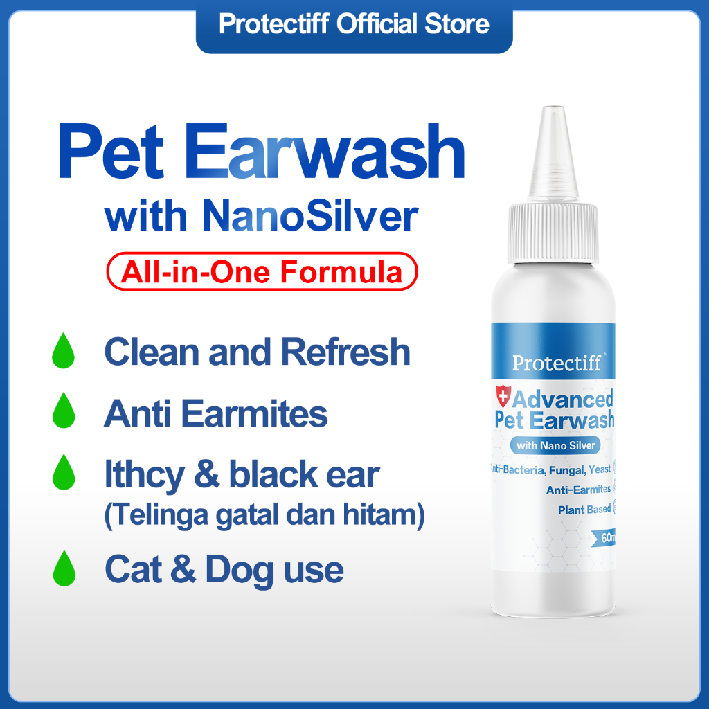 Protectiff Pet Ear Cleaner Ear wash cuci telinga cat dog earmites gatal ...