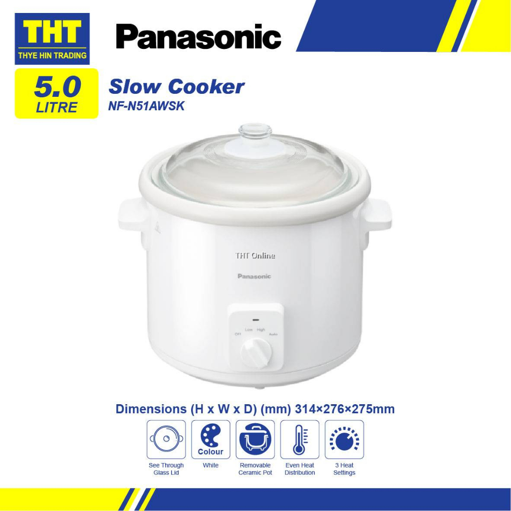 Panasonic 5.0L Slow Cooker NF-N51AWSK (Ceramic Pot) | Shopee Malaysia