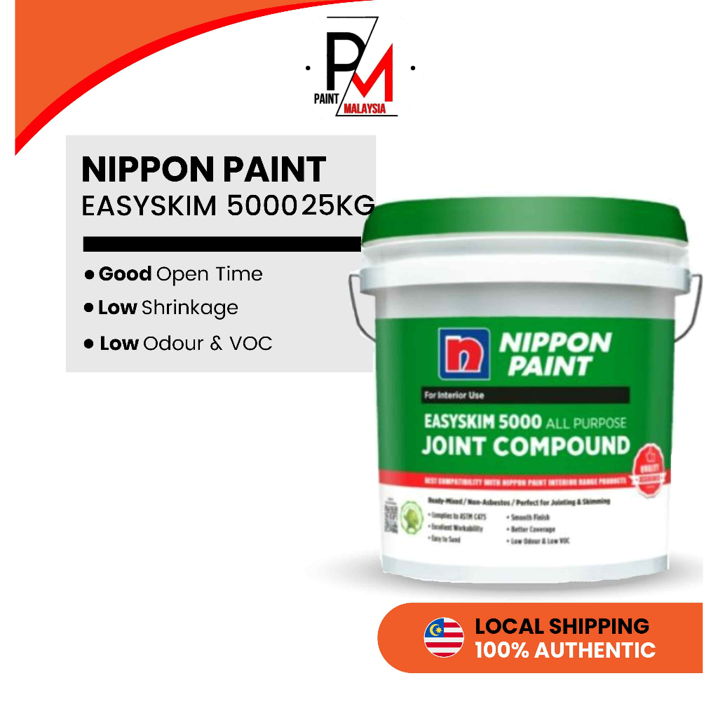NIPPON PAINT Easyskim 5000 All Purpose Joint Compound 25KG Wall Cement ...