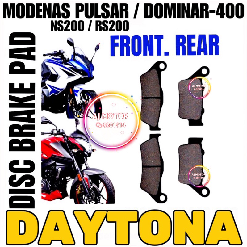 MODENAS DOMINAR400 / PULSAR NS200 RS200 DISC BRAKE PAD FRONT / REAR NS ...