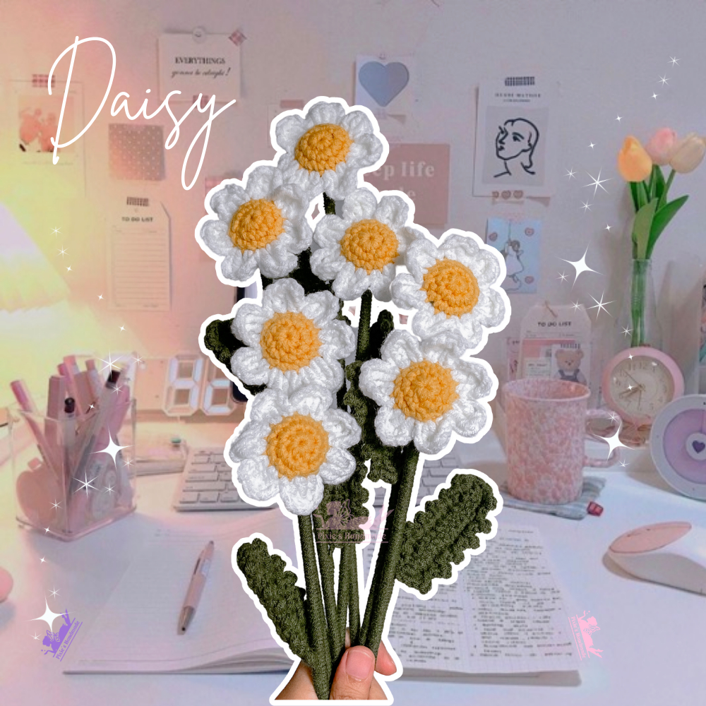 Cute Daisy Crochet Handmade Crochet Flower Bouquet Gifts Bunga Kait ...