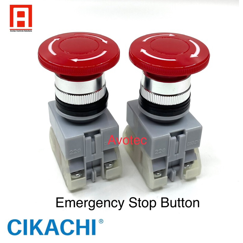 CIKACHI (CKC) Emergency Stop (Push Lock) Button 22mm/25mm/30mm | Shopee Malaysia
