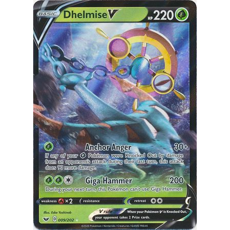 Pokemon TCG - Dhelmise V - 009/202 - Ultra Rare (SS1 SWSH Base Set ...