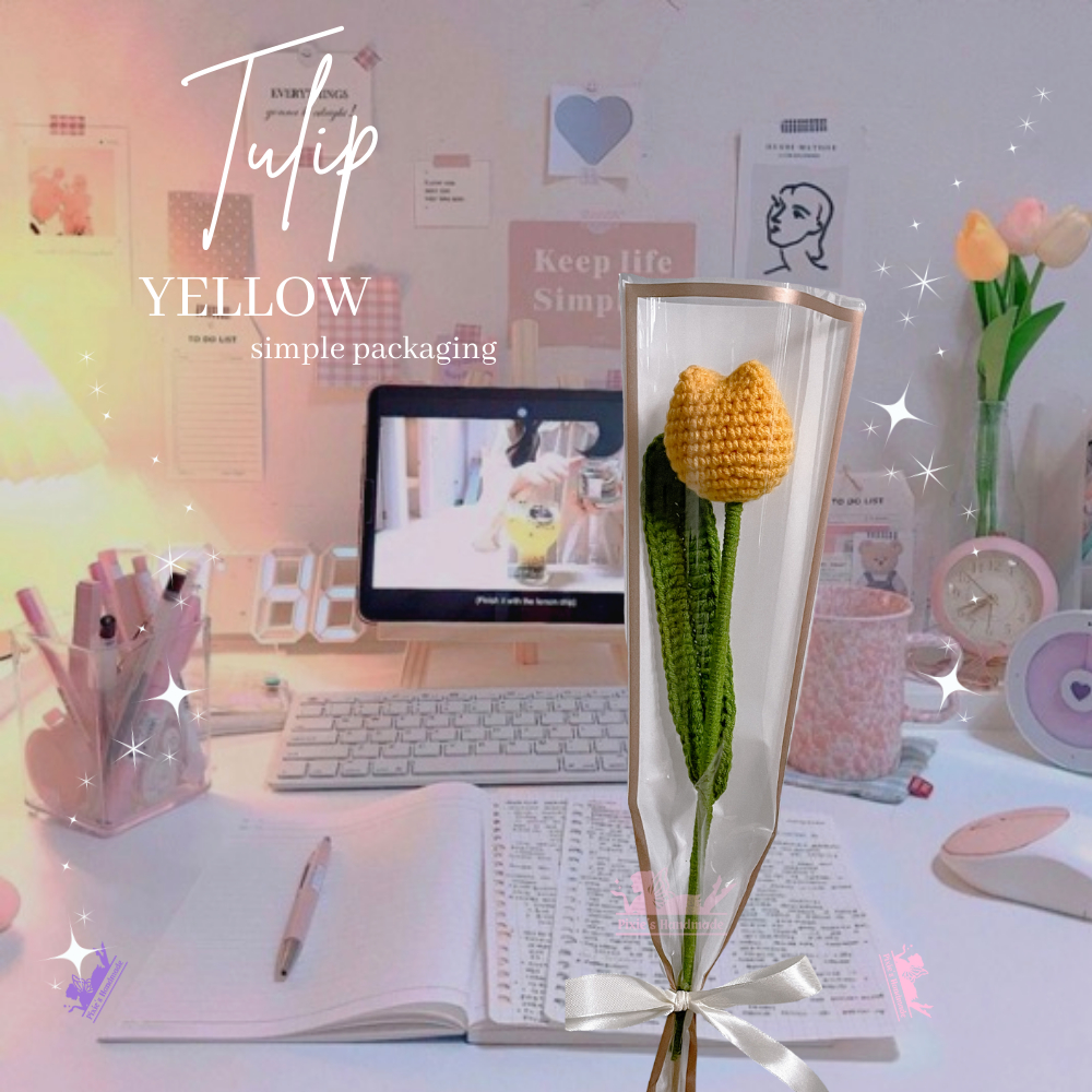 Cute Tulips Crochet Handmade Flower Crochet Bouquet Gifts Bunga Kait ...