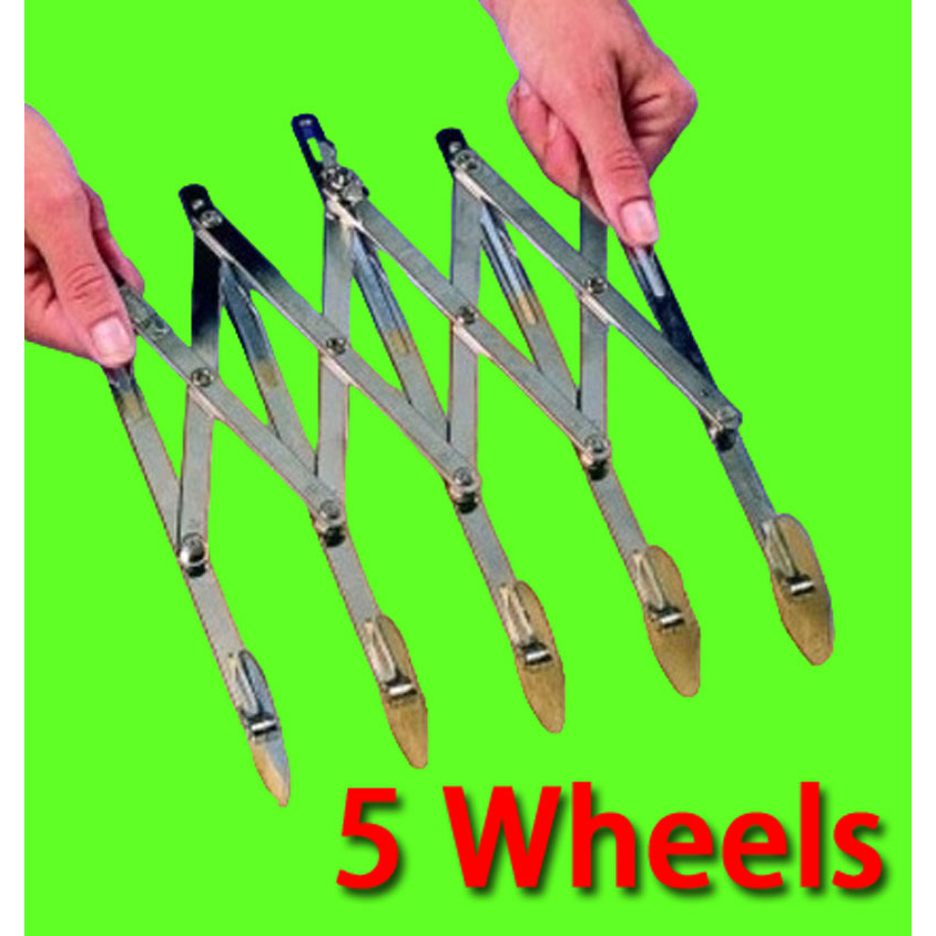 Stainless Steel Expandable 5 Wheel Pastry Cutter Roller Cookie Dough ...