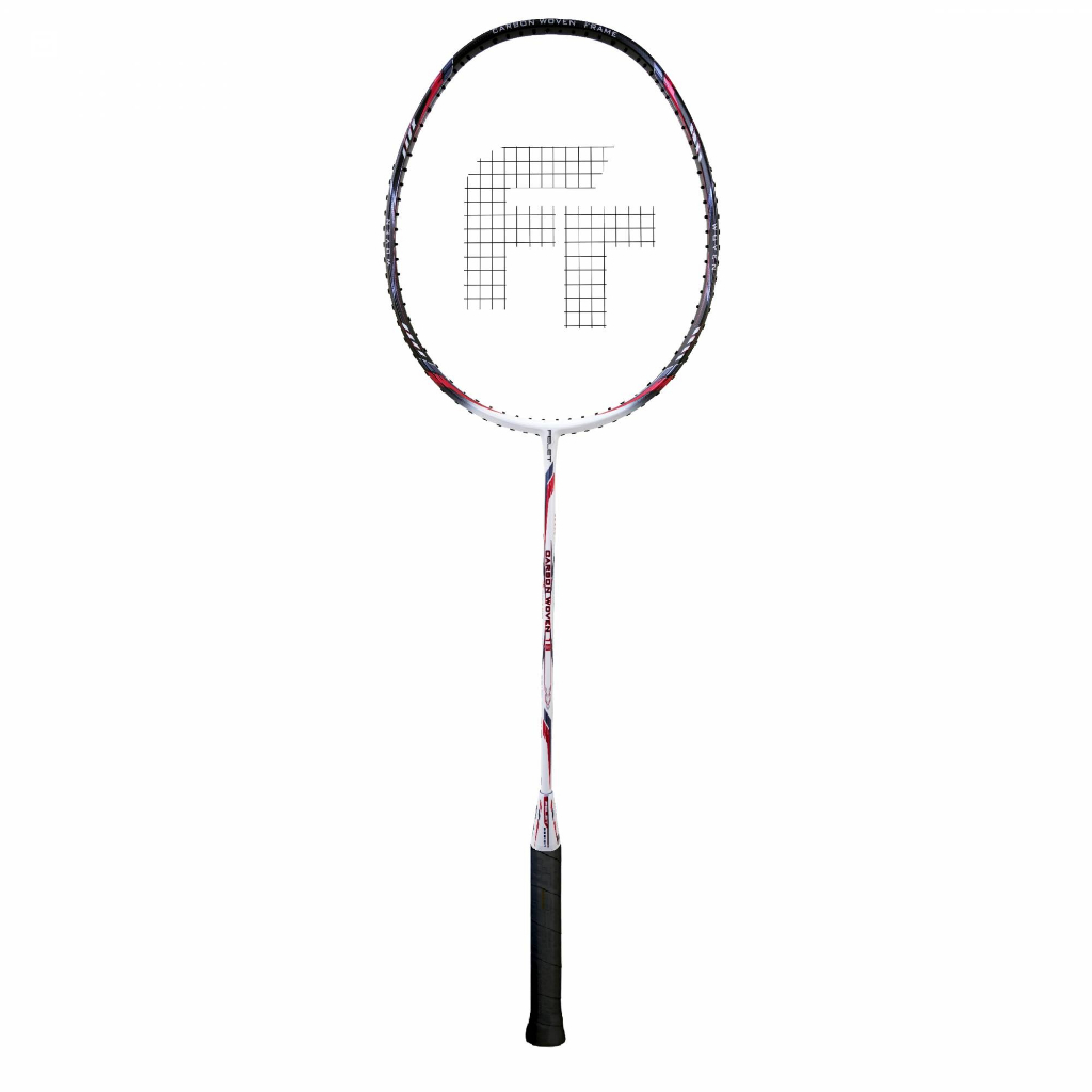 FELET TJ CARBON WOVEN 18 WHITE BLACK RED BADMINTON RACKET MAX TENSION ...