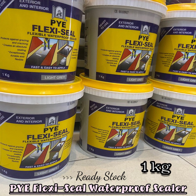 PYE Flexi-Seal 1KG Waterproof Sealer (Water Base) White/ Light Grey ...