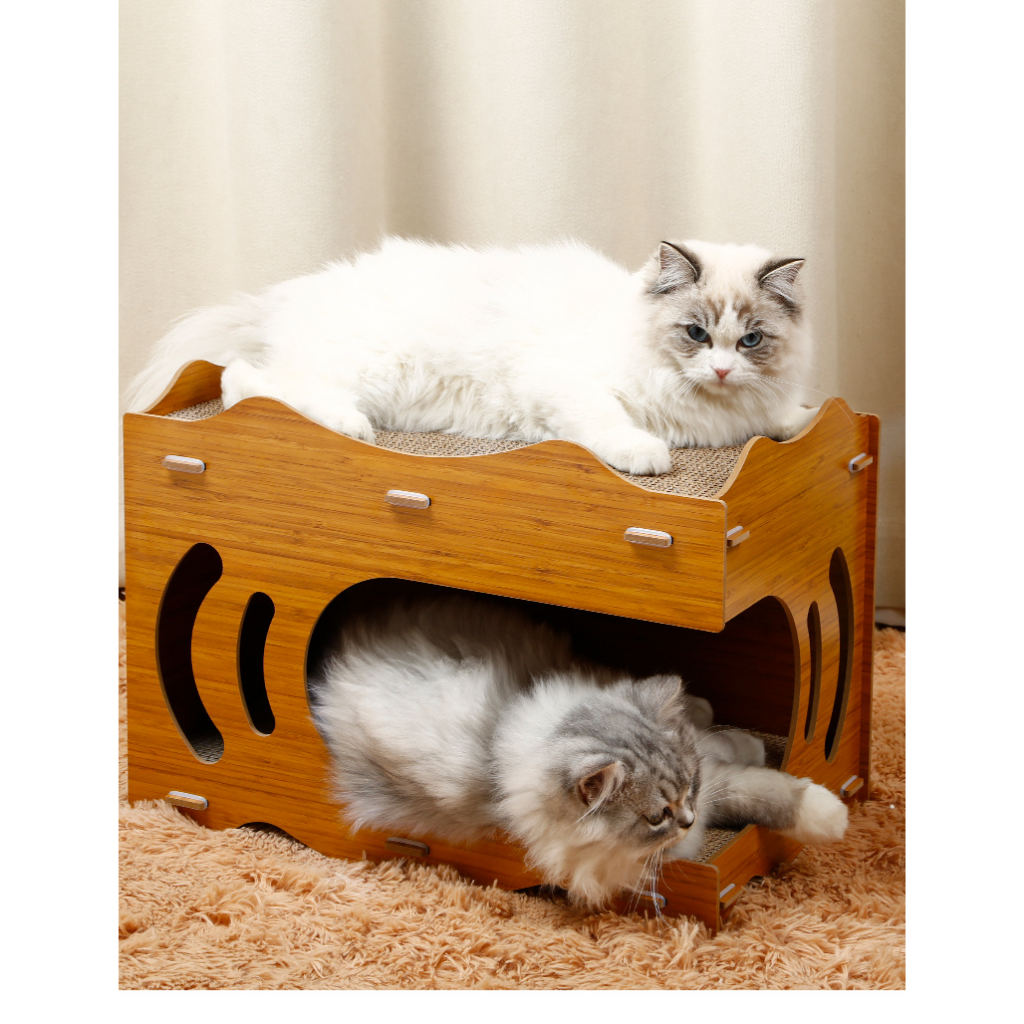 Cat House Cat Square Box Cat Wooden House Cat Nest Cage Cage Rumah ...