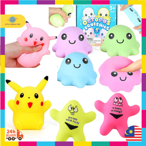 Octopus Starfish Stress ball Pikachu Octopus Squishy Toy for Reliever ...