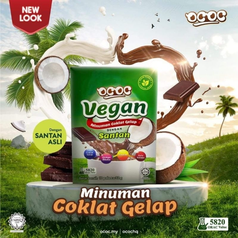OCOC Dark Coco Drink Family Pack / MCT oil / Vegan / Smart Student /Gula Kelapa/ Barley Flakes ...