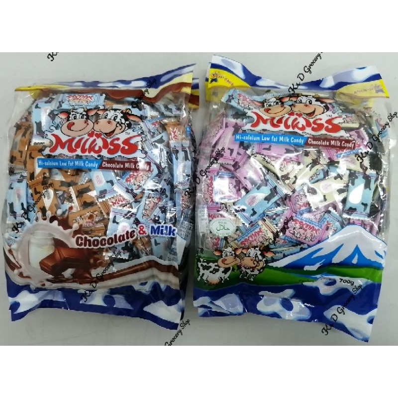 ALIBABA MILKISS HI-CALCIUM LOW FAT MILK & CHOCOLATE CANDY 30BIJI ...