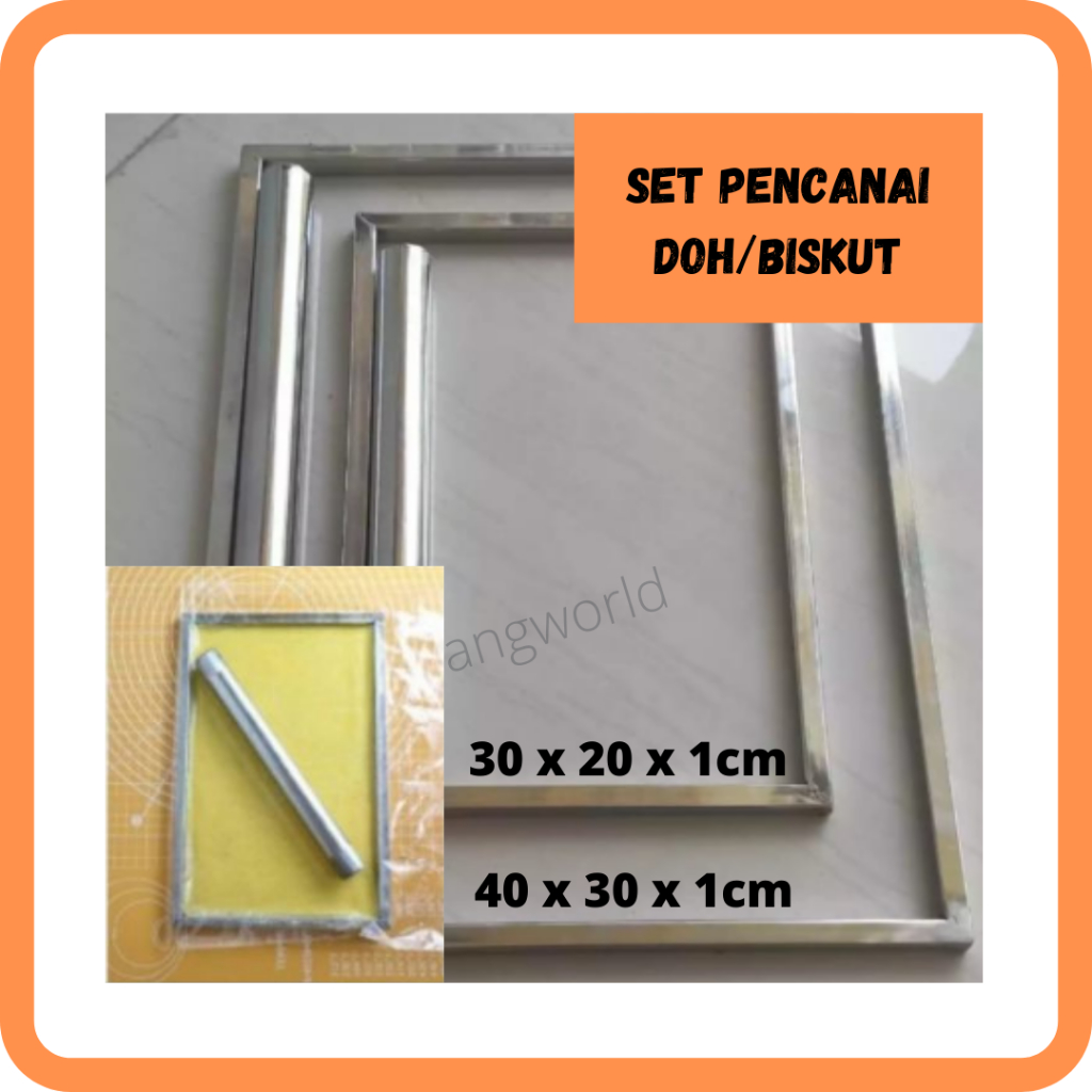 Pencanai Biskut Cookies Penggelek Doh Dough Leveler 1cm Thick Frame ...