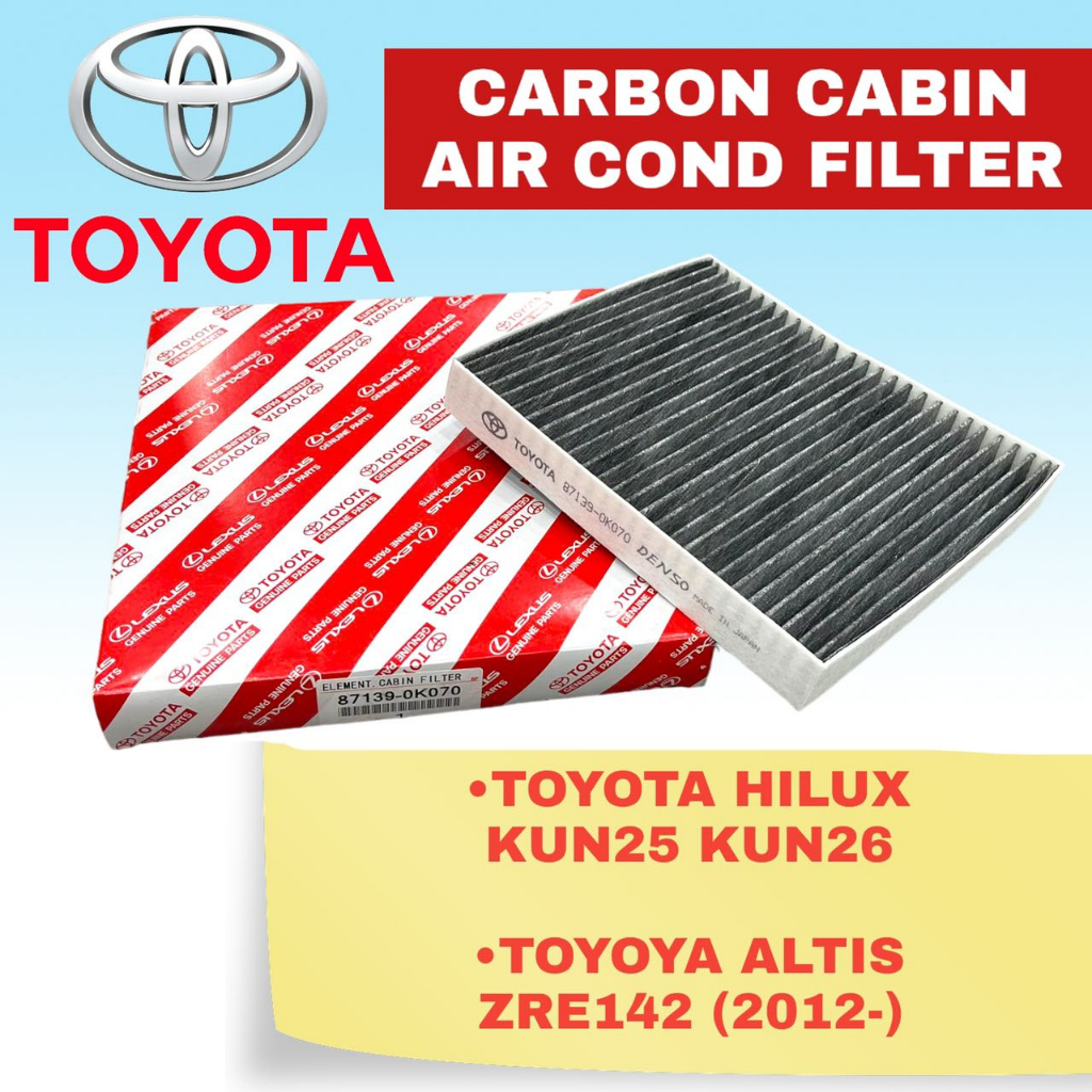 CARBON CABIN AIR COND FILTER TOYOTA HILUX VIGO KUN25 KUN26 / ALTIS ...