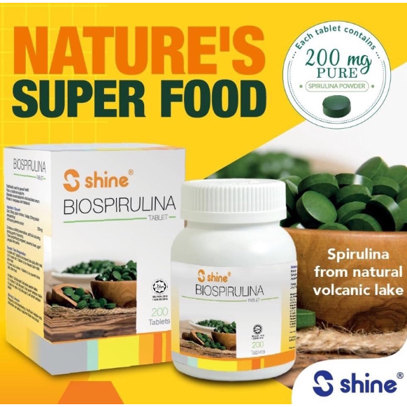 Shine BioSpirulina 200 tablets (Exp:29/05/2024 ) | Shopee Malaysia