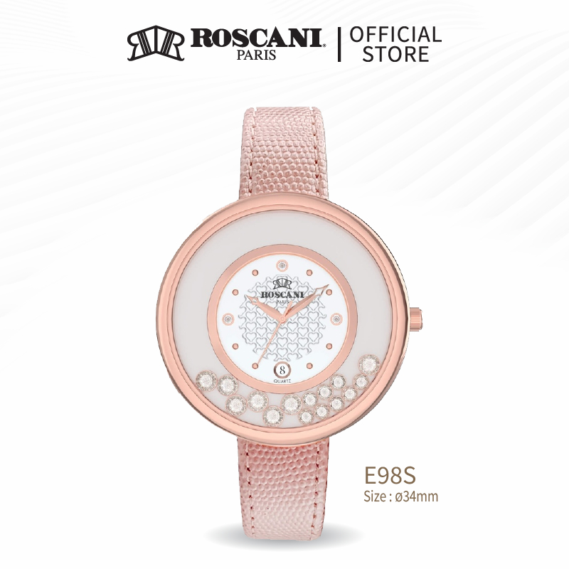 Roscani Selina S E98S Leather Women Watch - Movable Gemstones | Ladies ...